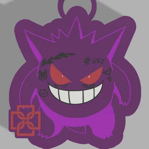 STL file Llavero de Duki con el símbolo de Ameri y gengar 🇦🇷 ・3D ...