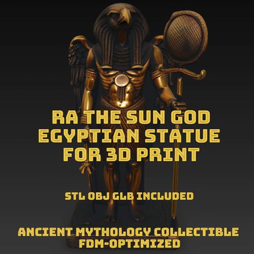 ☀️ Ra the Sun God - Egyptian Statue for 3D Print Ancient Mythology ...