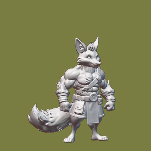 🦊 Mini Muscular Fox - STL Printable・ archivo STL para Impresión 3D・Cults