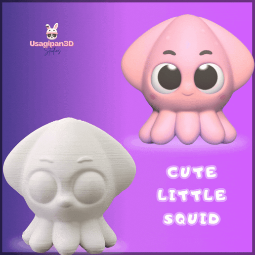 Fichier 3D Cute Little Squid 🦑 ・Objet pour imprimante 3D à télécharger ...