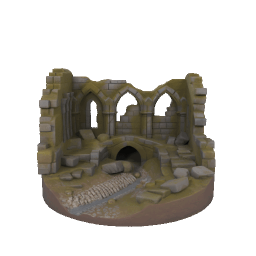 🎲 Medieval Ruins Diorama Base – Fantasy Display Stand for Collectibles ...