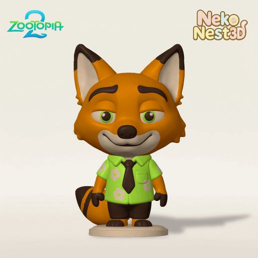 👾 Zootopia - Dúo Nick & Judy Chibi・Archivo STL para Impresión 3D・Cults