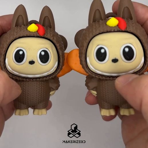 🦃 Turkey Bubu Clicker(Thanksgiving Labubu)・ 3D File for 3D printing・Cults