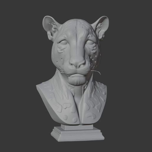 🐆 Leopard Head Bust 3D Model - Bust STL Printable・ STL File for 3D ...