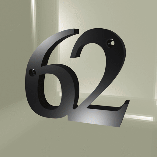 Archivo 3D House number, house numbered N°62 🏠 ・Modelo para descargar y ...