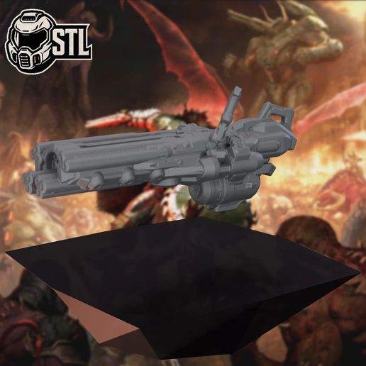 🔫 Chaingun - DOOM Hi-Poly・ STL File for 3D printing・Cults