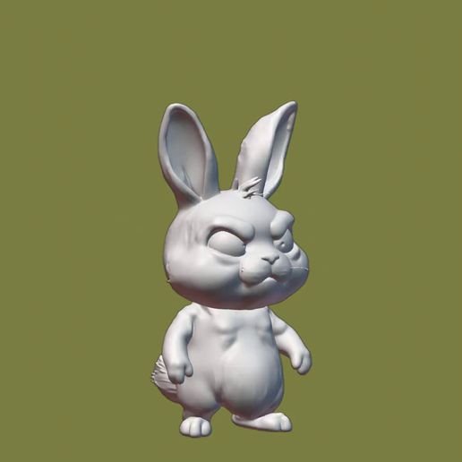 🐉 Grumpy Black Bunny - STL Printable・ STL file for 3D printing・Cults