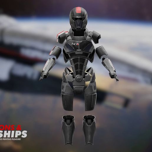 🪖 N7 Armour - Mass Effect・ STL File for 3D printing・Cults