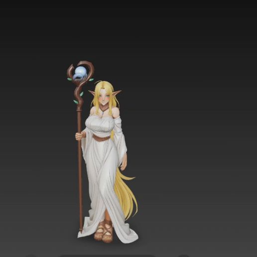 🧝 Elf Healer - Gentle Druid Cleric・ STL File for 3D printing・Cults