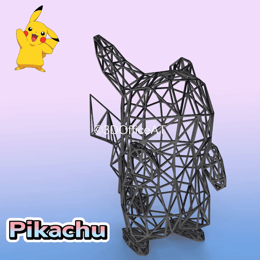 👋 Pikachu Waving Pokemon Wiremon Figure・Free STL File for ・Cults