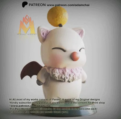 Archivo STL Moogle-Final Fantasy-GameFanart 👾 ・Modelo de impresora 3D ...