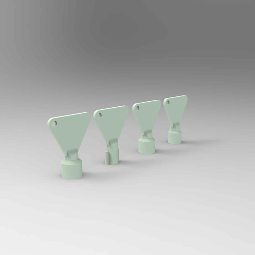STL file SET OF 4 KEYS FOR ELECTRICAL PANELS | KEY RING ACCESSORY 🔑 ・3D ...