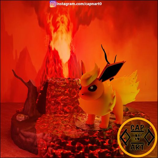 🐉 Flareon!・Free 3D File for 3D printing・Cults
