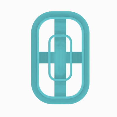 🎨 Cutter in the shape of a rounded rectangle with another rectangle ...