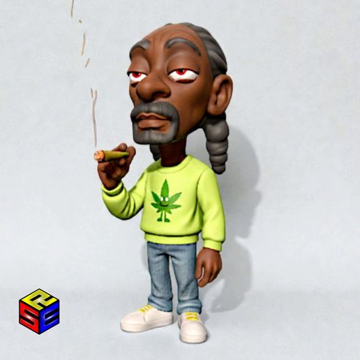 👾 Snoop Dogg Cartoon head・ STL File for 3D printing・Cults