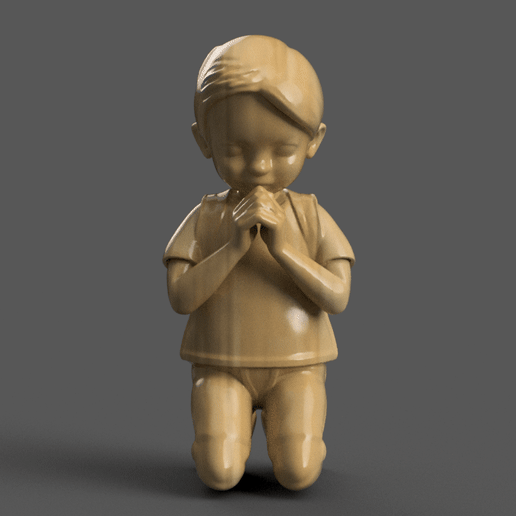STL file Praying Child 3D Model STL File for Decoration Gifts 2 🙏 ・3D ...