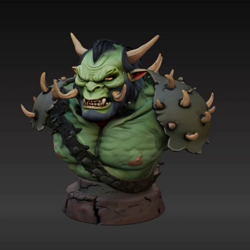 👤 COLOSSAL ORC WARRIOR BUST・ STL File for 3D printing・Cults