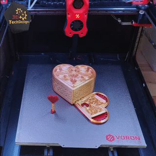 💜 Geared Heart Gift Box・ STL File for 3D printing・Cults