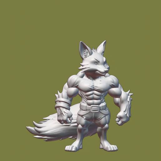 🦊 Mini Muscular Fox - STL Printable・ STL file for 3D printing・Cults