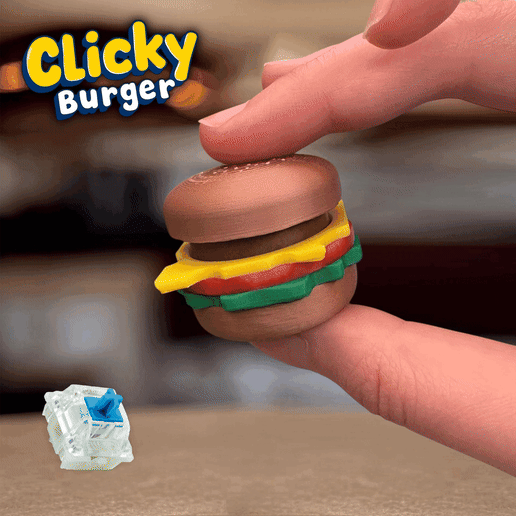 👌 CLICKY BURGER (KEYCAP FIDGET TOY)・ 3D File for 3D printing・Cults