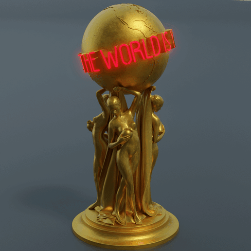🗺️ The World Is Yours Scarface Sculpture v1・ OBJ File for 3D printing・Cults