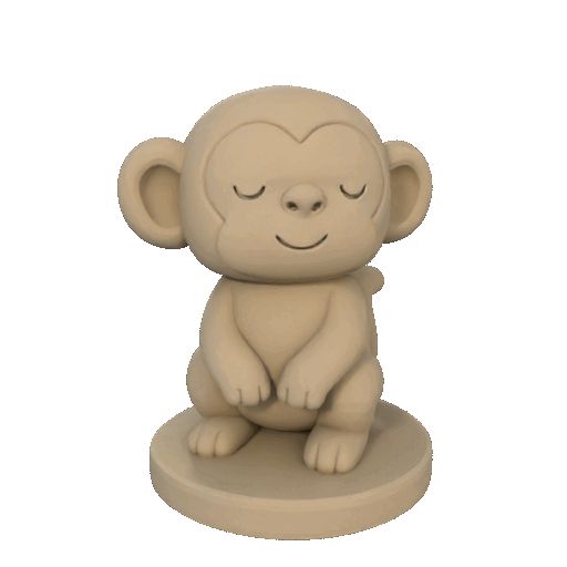 🐒 Cute Monkey - Minimalist 3D Printable Animal Figurine・ STL File for ...
