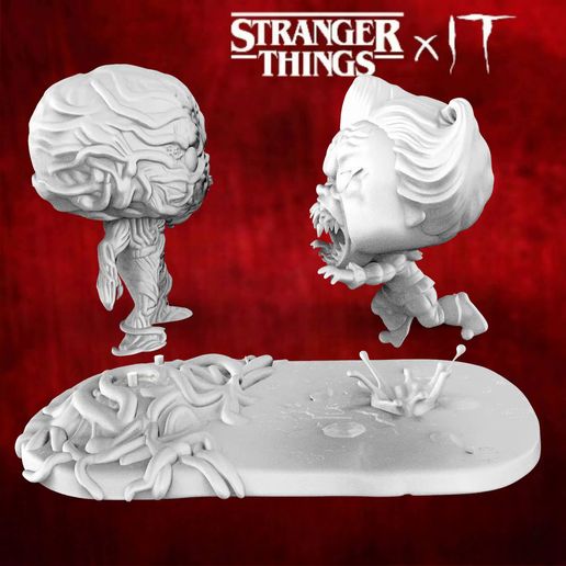 🎨 Stranger Things × IT Crossover Funko-Style Diorama – Vecna vs ...