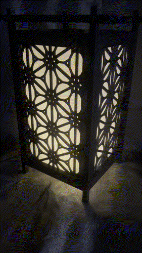 STL file Kumiko Japanese Shoji Lantern - Kawari-urahana-kikkou 🏮 (OBJ ...