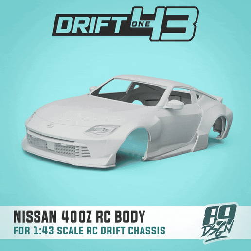 🚗 NISSAN 400Z body for 1:43 scale rc drift chassis・ STL File for 3D printing・Cults