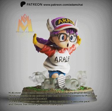 🏃 Arale Norimaki -Running Pose - Dr. Slump- FAN ART・ STL File for 3D ...