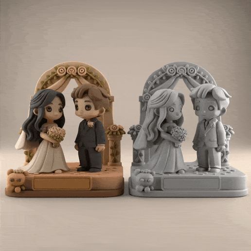 💒 Cute Wedding Couple 3D STL Model Decor・ STL File for 3D printing・Cults