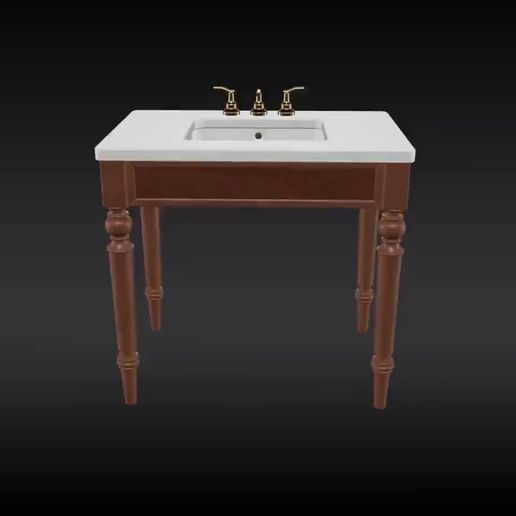 🍽️ Mid-Century Vanity 1/12 Scale・ STL File for 3D printing・Cults