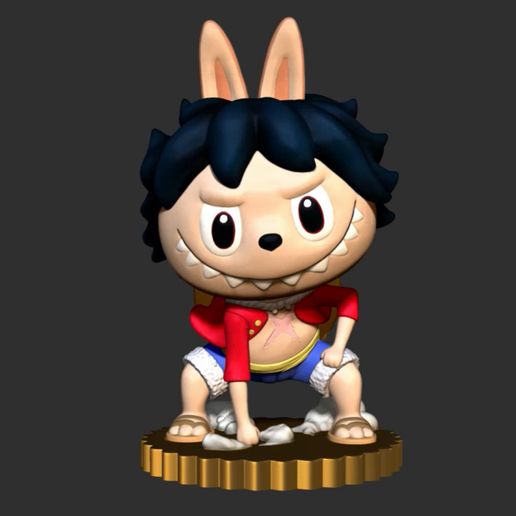 👹 Labubu x Luffy (one piece)・ STL File for 3D printing・Cults