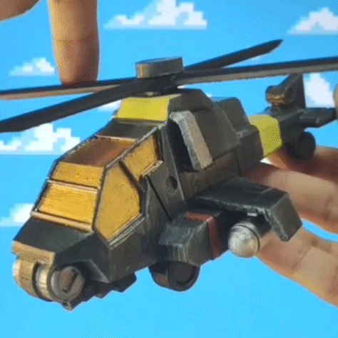 🚁 R-Shobu Metal Slug Chibi Apache Helicopter・ STL File for ・Cults