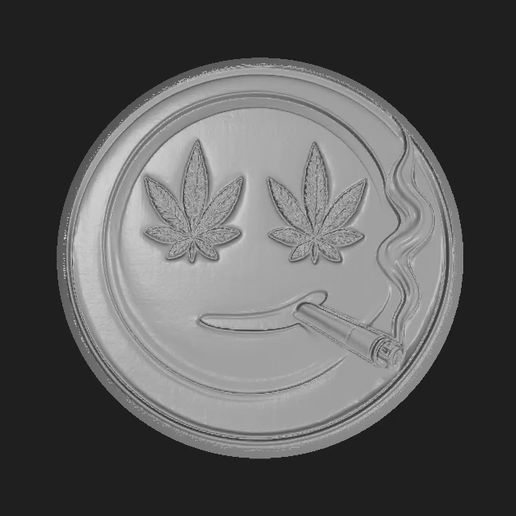 🚬 SMOKING EMOJI COIN TOKEN WALL ART・ STL File for 3D printing・Cults