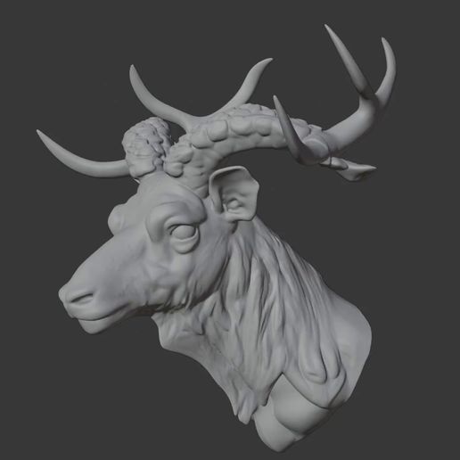 👤 Markhor Head Bust 3D Model - Bust STL Printable・ STL File for 3D ...