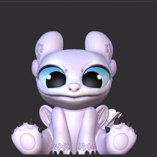 🐉 Chibi Light fury the dragon - NO SUPPORT- Morgensternprinting・ STL ...