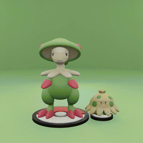 🐉 Pokemon No. 285, 286 Shroomish, Breloom・ STL File for 3D printing・Cults