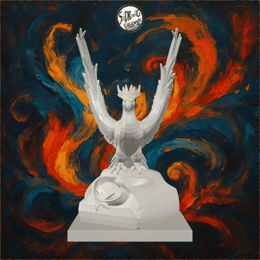 🦅 Marble Phoenix – SoliDRawinGs SG597・ STL File for 3D printing・Cults