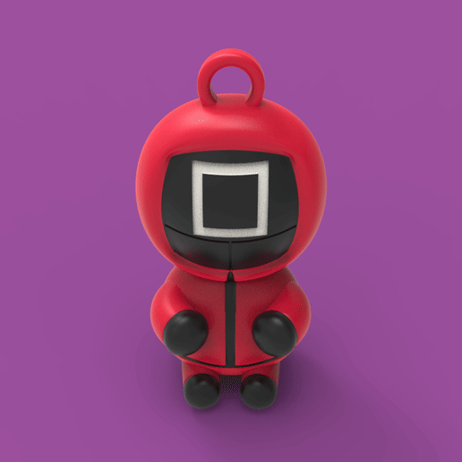 STL file Squid Game Guard Keychain – Square Mask 🦑 ・Design to download ...