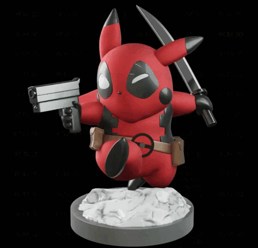 🐉 Pikapool Deadpool and Pikachu statue・ STL File for 3D printing・Cults