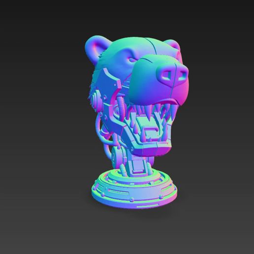 🐻 bear head mech・ STL File for 3D printing・Cults