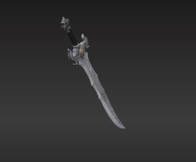 🗡️ Curved Rune Blade with Gemstone Crossguard – 3D Printable Sword・ STL ...