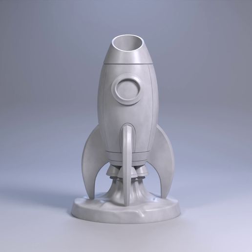 🚀 Rocket Pen Holder Futuristic Space Themed Design・ 3D File for 3D ...