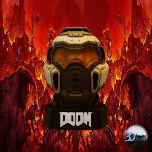 🪖 Doomguy Helmet・ STL File for 3D printing・Cults