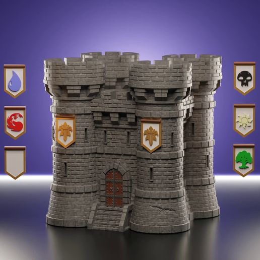 📦 MTG DECK BOX COMPATIBLE WITH COMMANDER DECKS: Medieval castle #071 ...