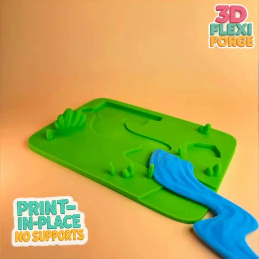 🦓 New Flexi Zebra + Waterfall Diorama Set 🌿💦・ 3D File for 3D printing・Cults