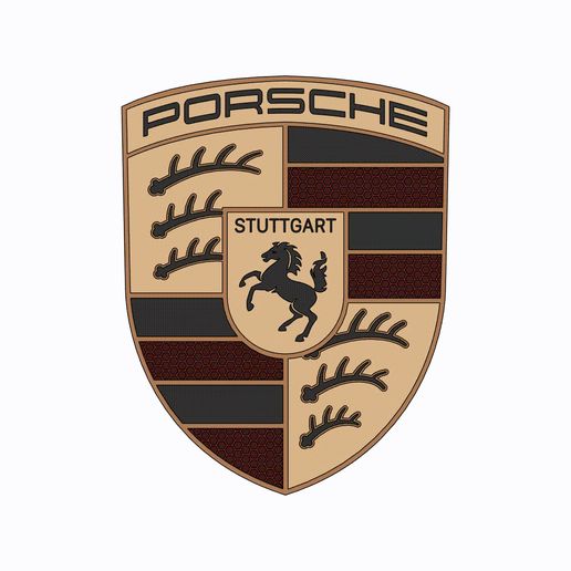 🚗 Logotipo de Porsche・Archivo STL para Impresión 3D・Cults