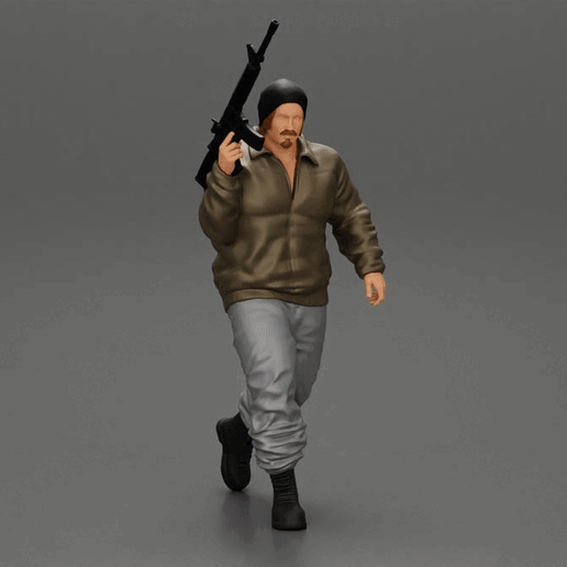 🔫 mafia gangster in jacket and pants holding a submachine gun・ 3D File ...