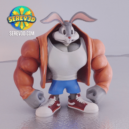 💪 Buff Bugs Bunny - Articulated Flexi Meme Figure - 3D Print STL/3MF ...